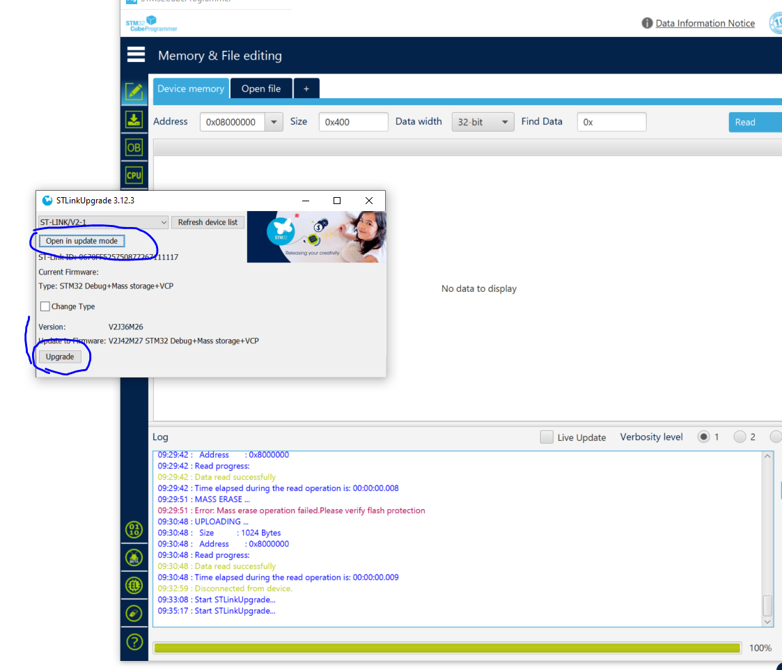 Solved Option Byte Programming Failed Upon Trying To Modi Stmicroelectronics Community 