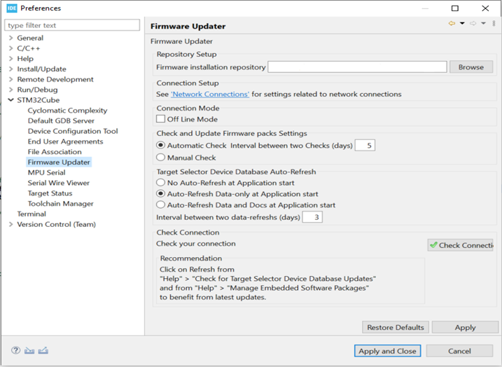 How To Set The Network Connection Parameters For S Stmicroelectronics Community