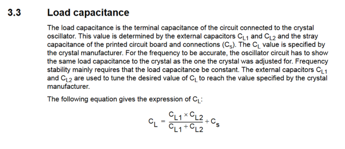 Capacitance Load for Crystals for the STM32 / NUCL... - STMicroelectronics Community