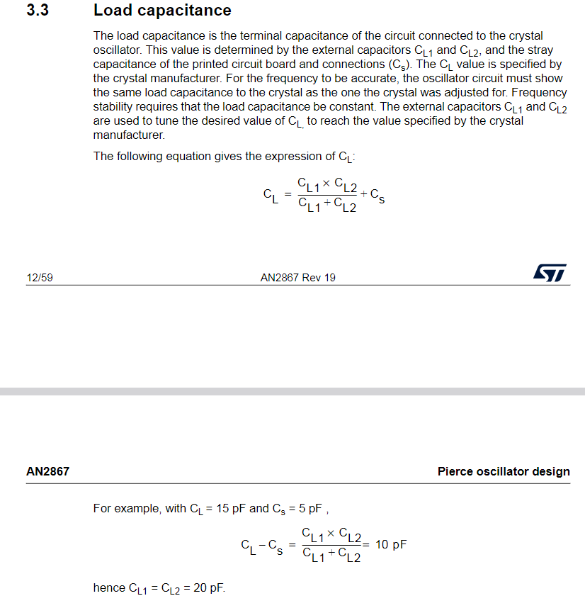 This is a question regarding STM32 crystal and Loa ...