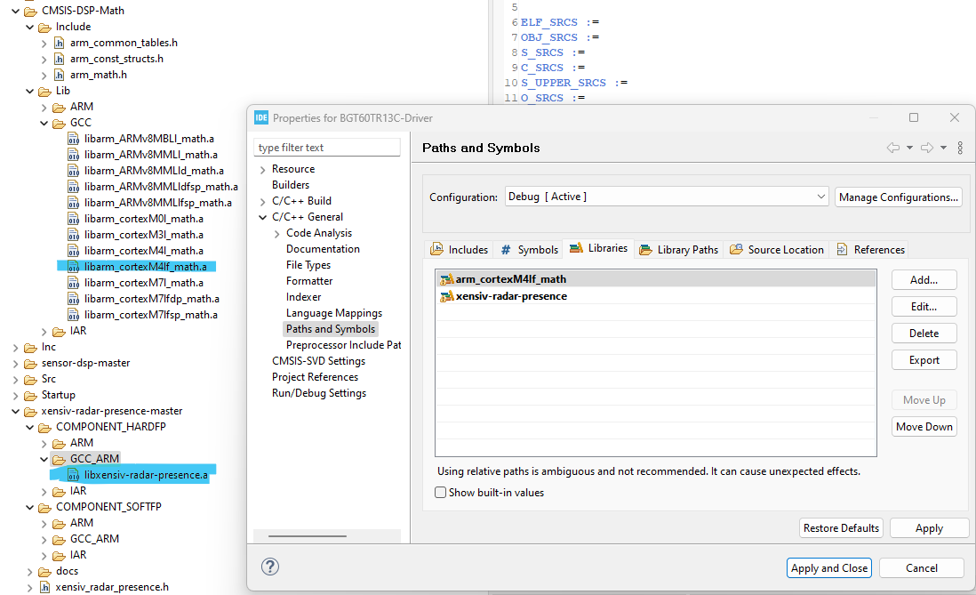 Undefined Reference With Cmsis Dsp And External St Stmicroelectronics Community