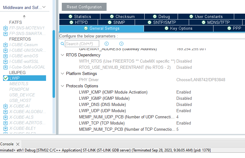 nucleo-F746 ethrnet, lwip configıration - STMicroelectronics Community