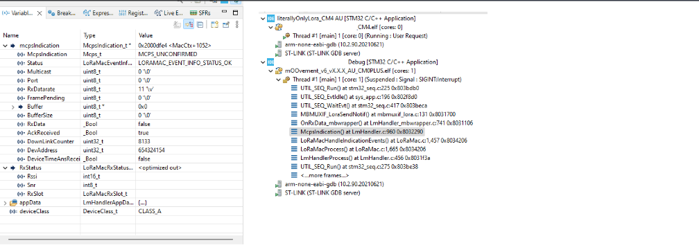 STM32WL55 CM0+ is getting stuck - STMicroelectronics Community