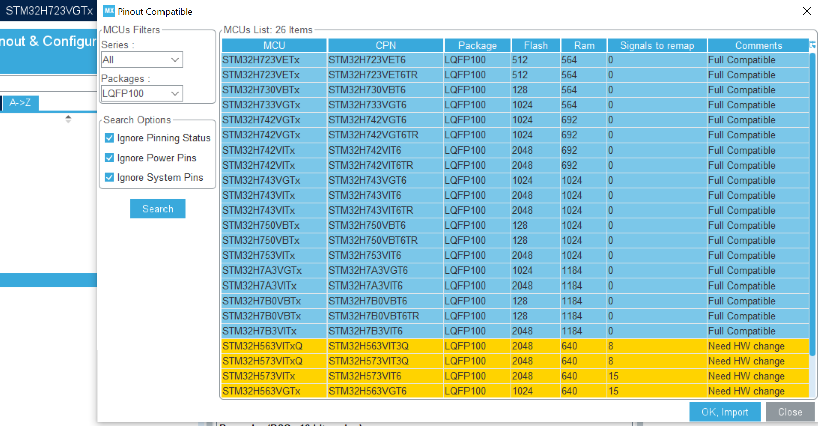 Solved: H7 pin-to-pin compatability list ? - STMicroelectronics Community