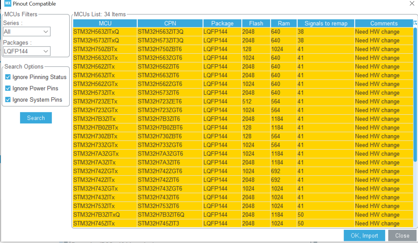 Solved: H7 pin-to-pin compatability list ? - STMicroelectronics Community