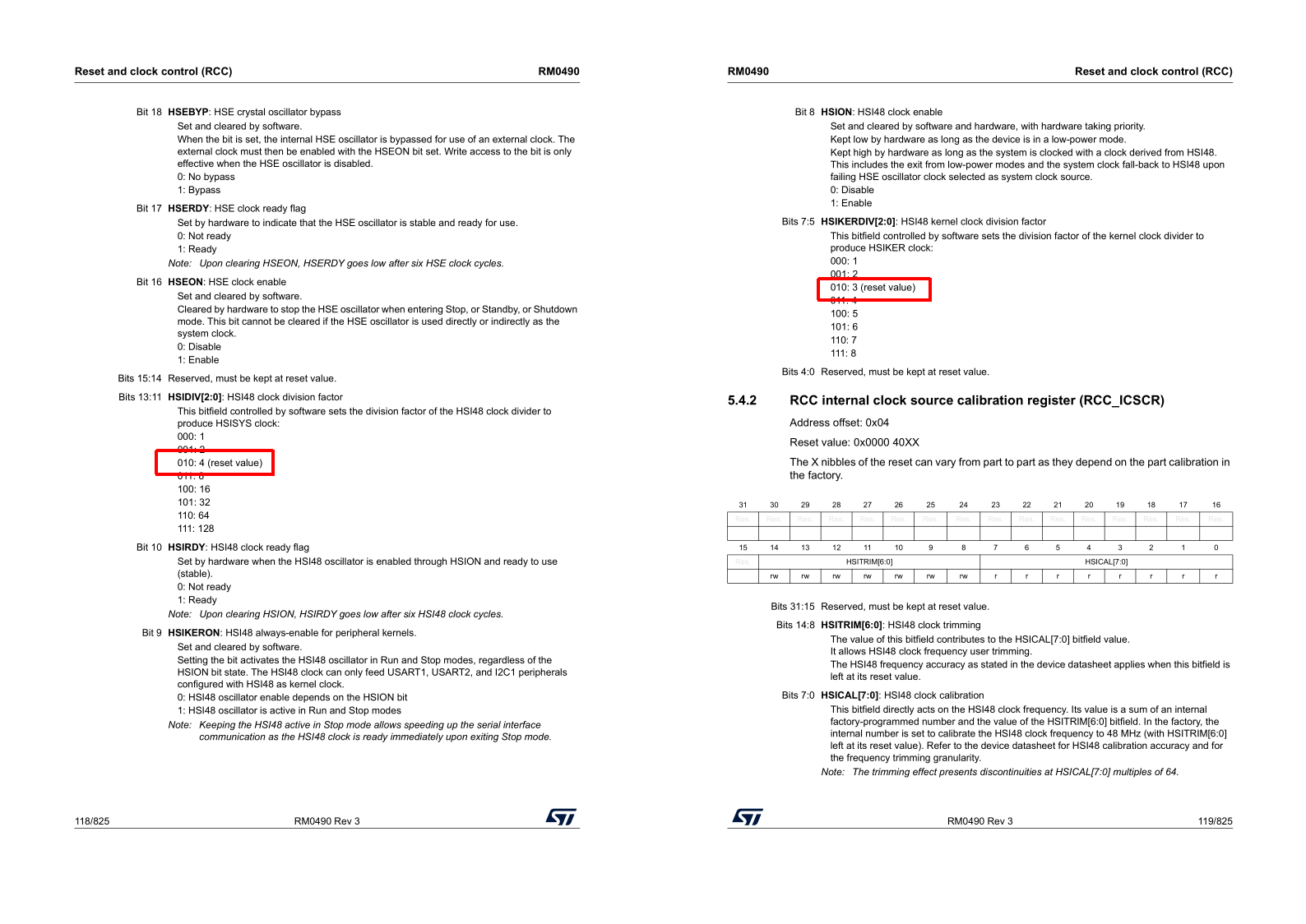 Solved Stm32c0xx Rcccr Reset Value Discrepancy Stmicroelectronics Community 
