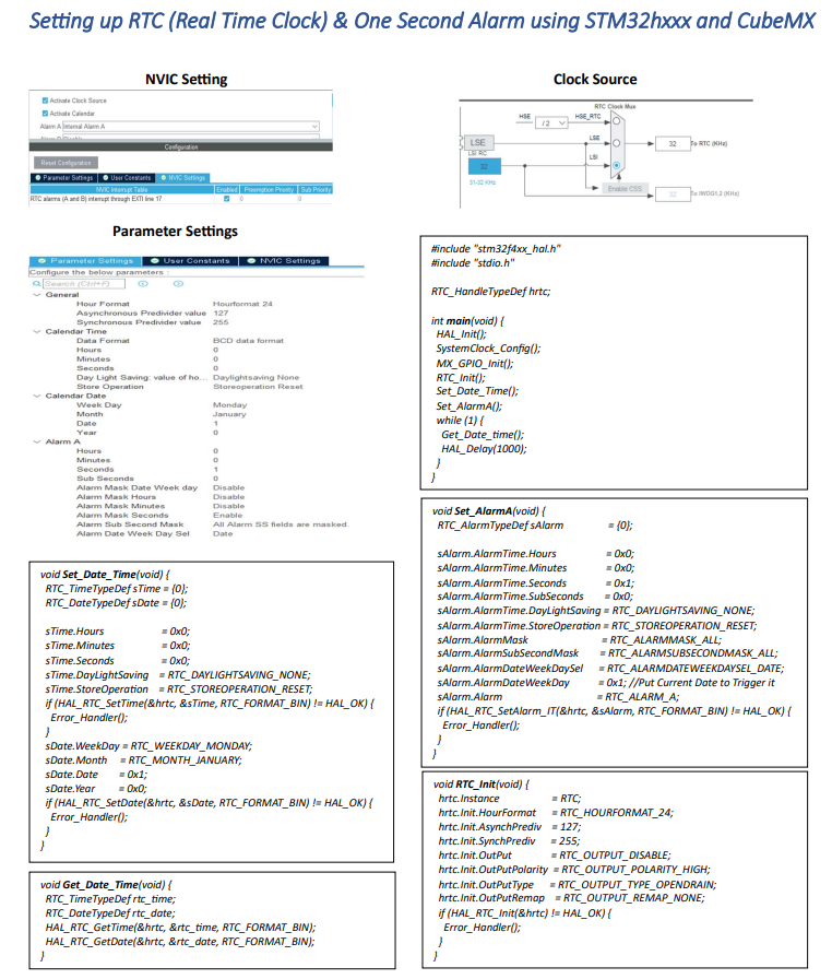 Solved: Setting up RTC (Real Time Clock) & One Second Alar... - STMicroelectronics Community