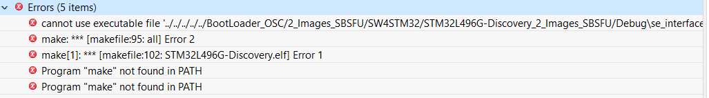 Solved Unable To Build Example Project For P L496g Cell02 Stmicroelectronics Community