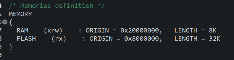 Solved: STM32G030F6P6 says 32kBytes flash but linker scrip ...