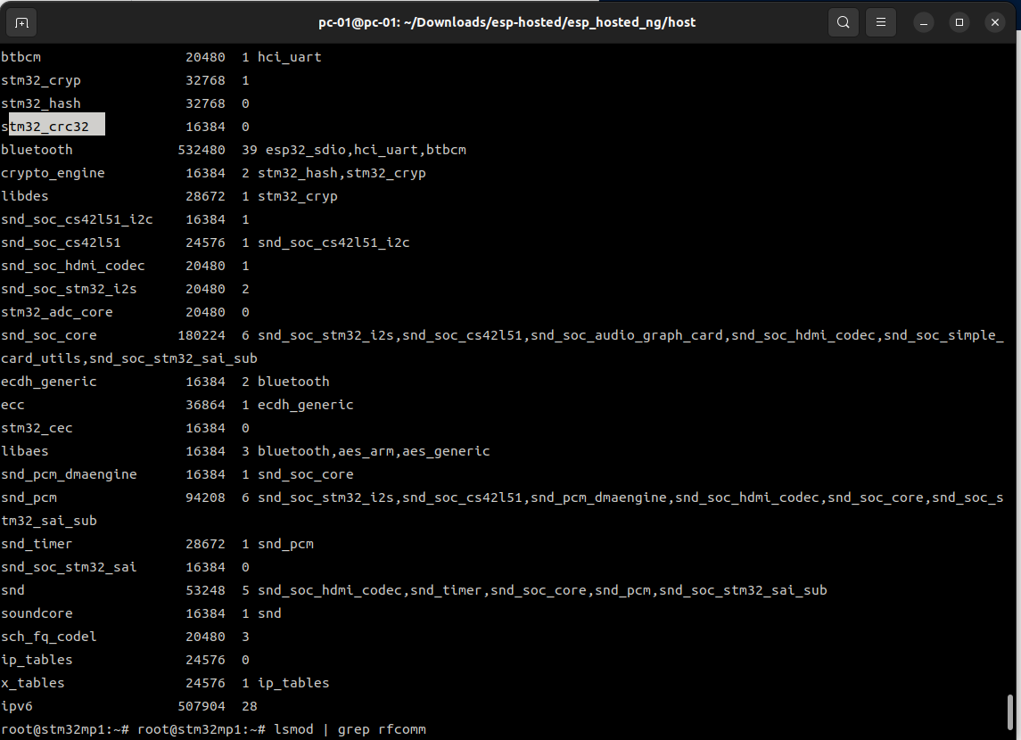 Does Not Exisits Rfcomm Module In Openstlinux Stmicroelectronics Community