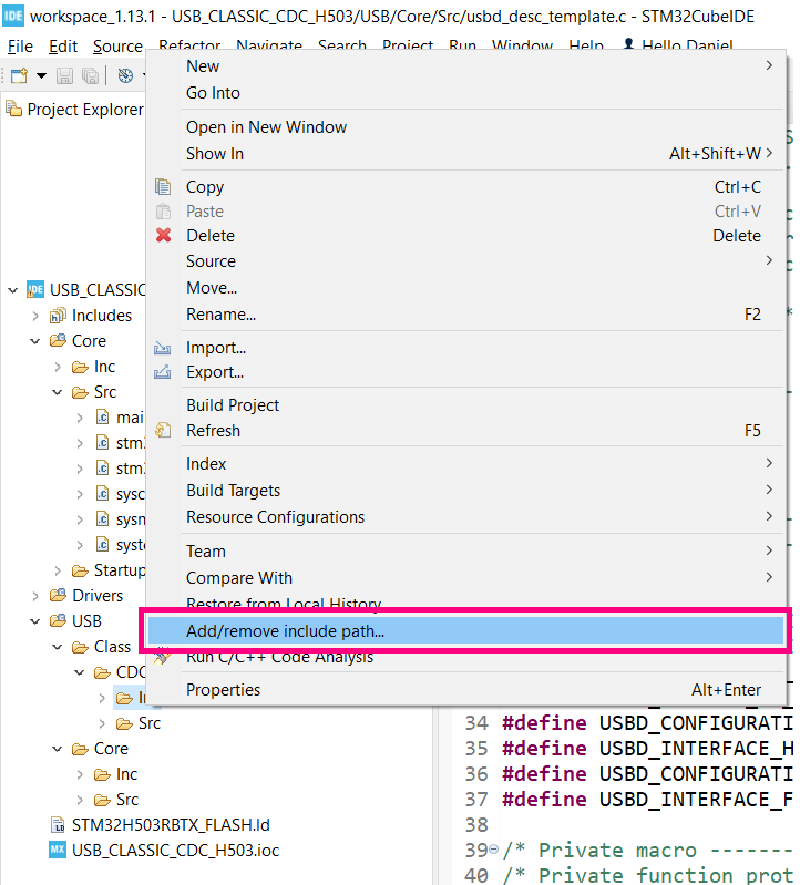 How to use STMicroelectronics classic USB device m... - STMicroelectronics Community