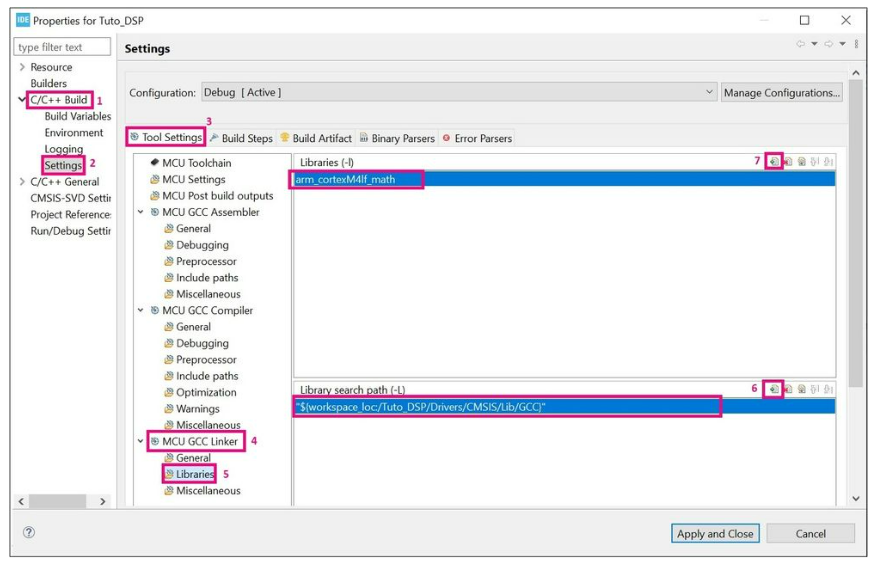 Undefined Reference With Cmsis Dsp And External St Stmicroelectronics Community