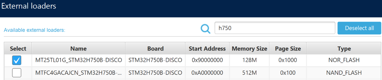 Error In Writing External Flash Stm32h750b Dk Stmicroelectronics Community