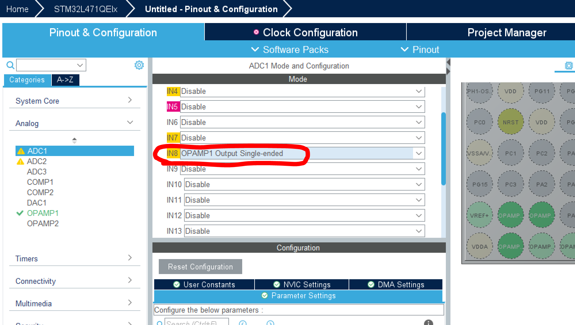 Solved Stm32l4 Internal Routing Of Opamp Output To Adc Stmicroelectronics Community 