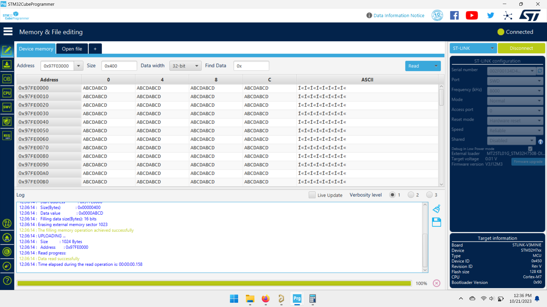 Error in Writing External Flash STM32H750B-DK - Page 4 - STMicroelectronics Community