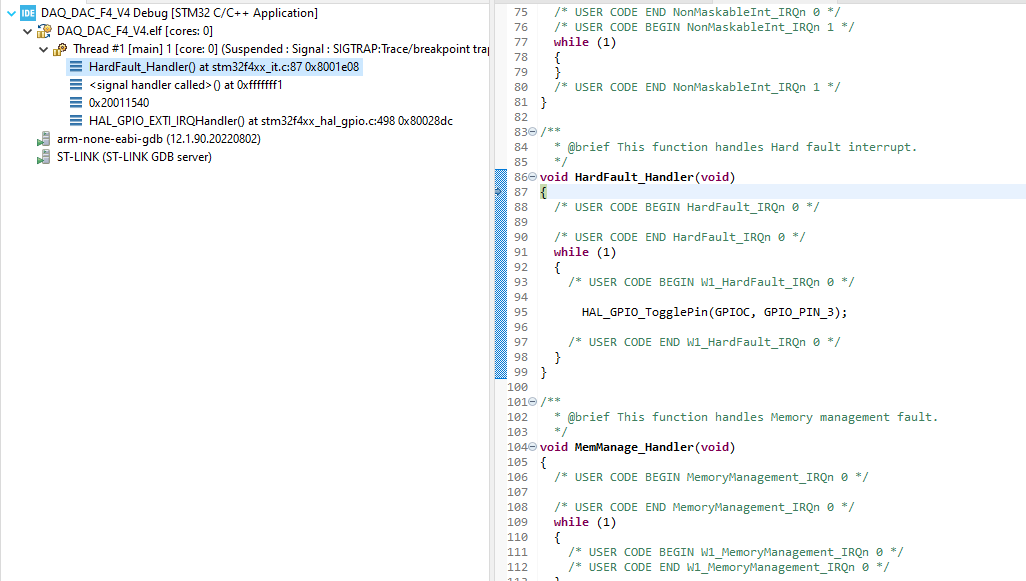 stm32f4 hardfault - STMicroelectronics Community