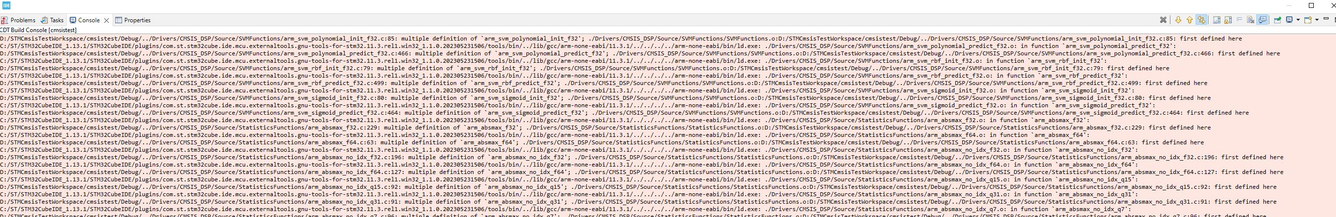 Solved First Defined Here Error With Cmsis Dsp 115 St Stmicroelectronics Community 