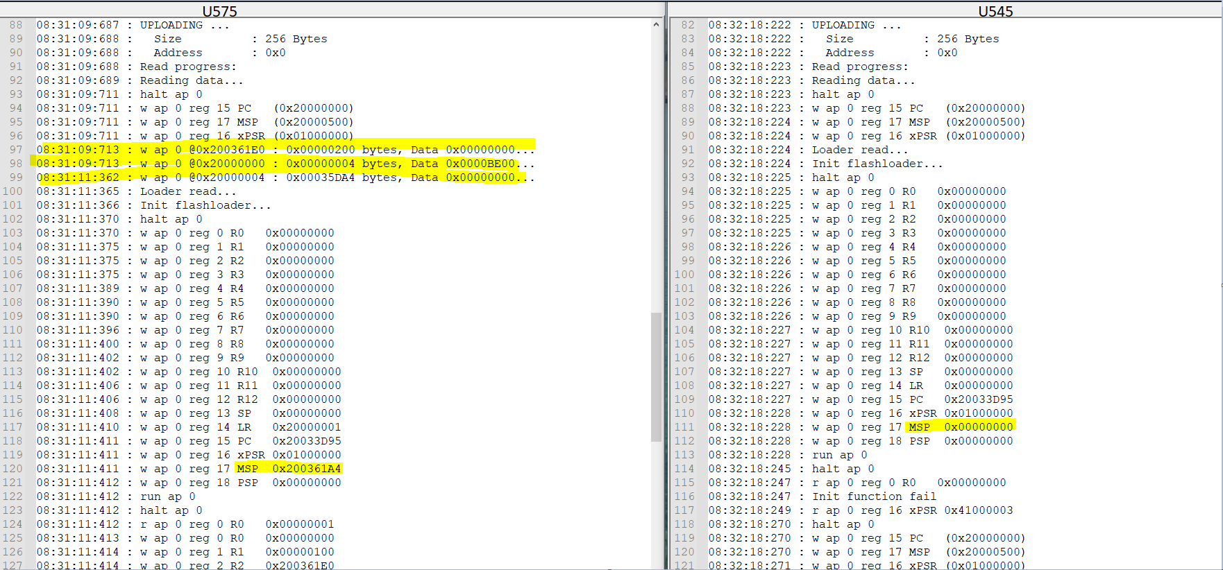 CubeProgrammer error on STM32U545 - STMicroelectronics Community