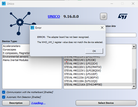 STEVAL-MKI231KA The WHO_AM_I register value does n... - STMicroelectronics Community