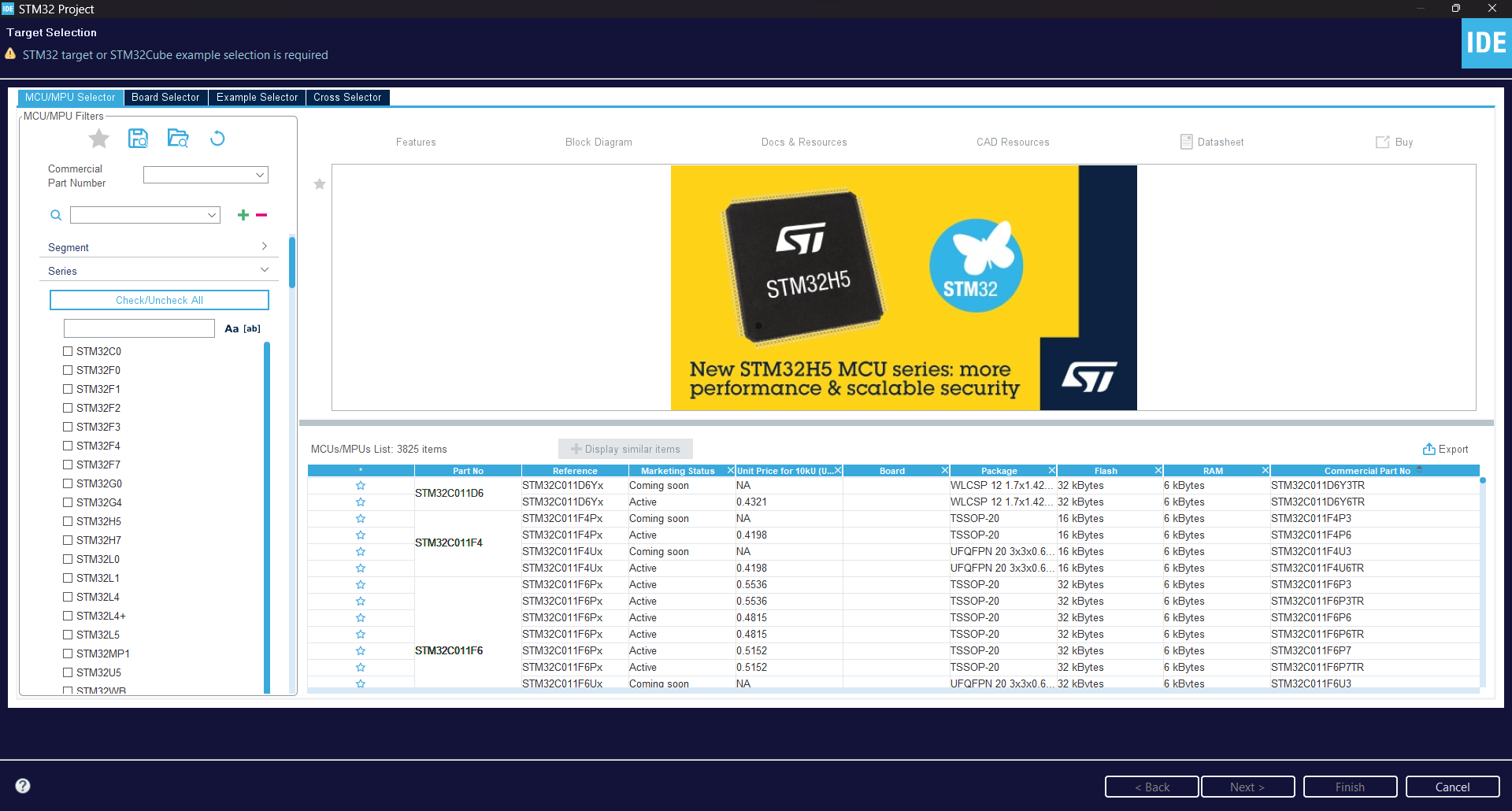 Solved Stm32cubeide Not Showing Stm32c0 Series When Sta Stmicroelectronics Community 