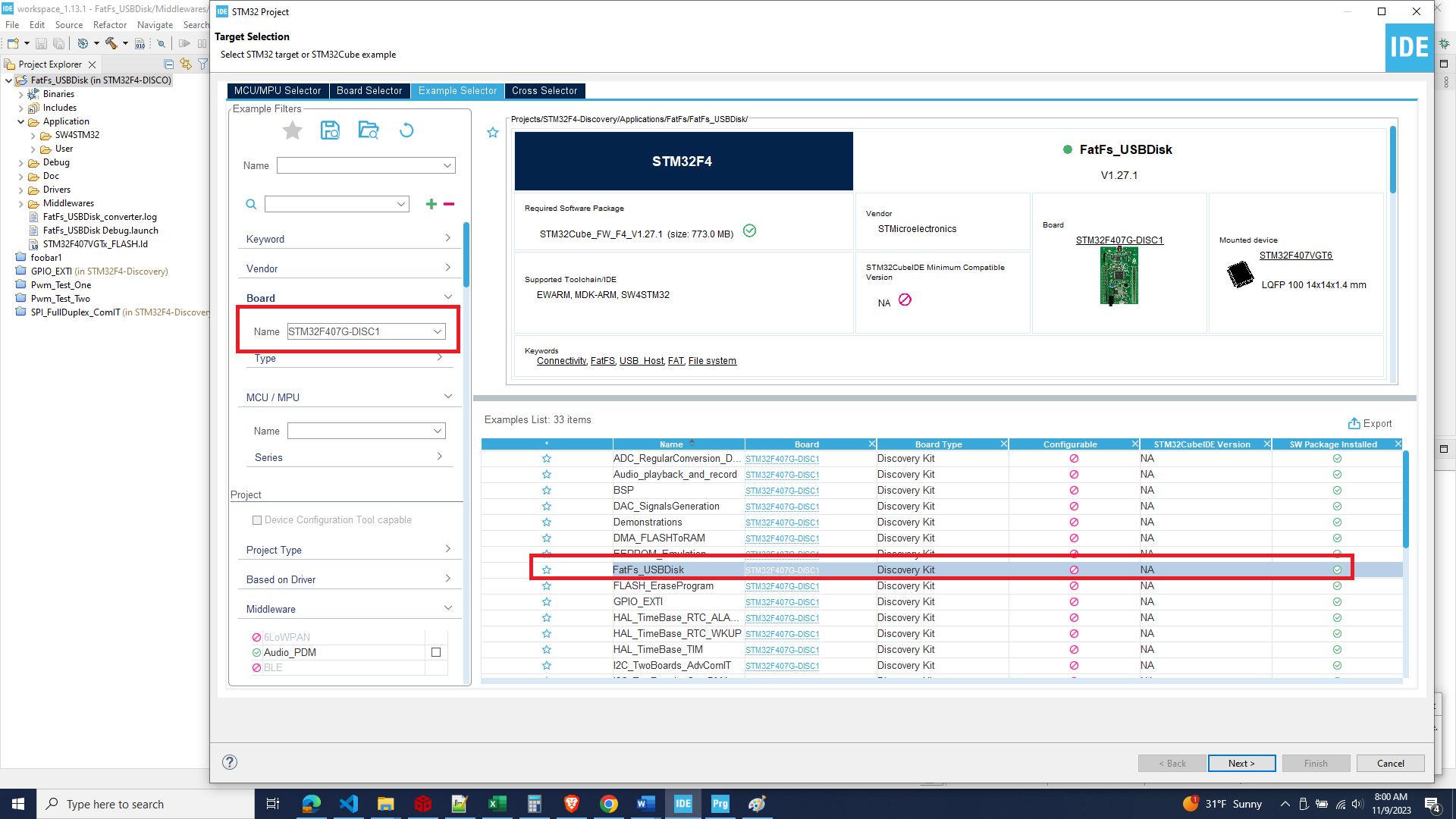 Solved: STM32F407 Discovery Board - FatFs_USBDisk appliact... - STMicroelectronics Community