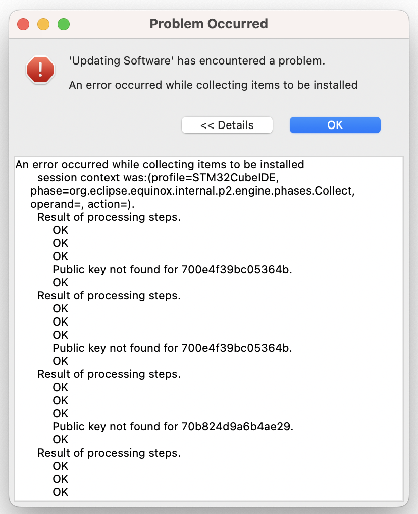 Error Updating Stm32cube Ide To Latest Version Stmicroelectronics Community