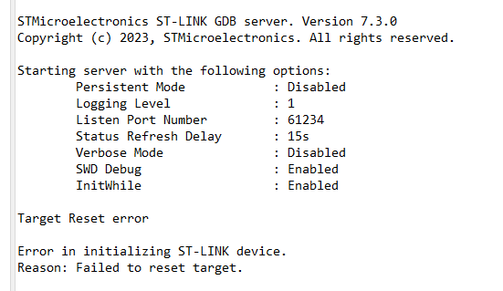 Solved Error In Initializing St Link Device Reason Fail Stmicroelectronics Community