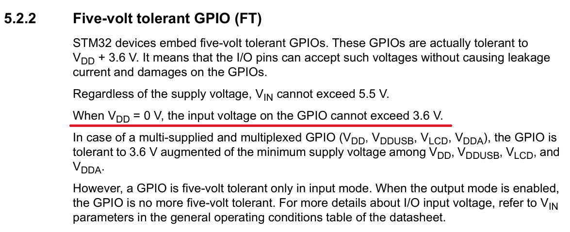 Solved Are Stm32l0 Ft Pins 5v Tolerant In Analog Mode Whe Stmicroelectronics Community