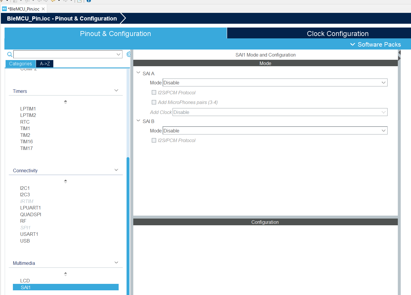 Solved Stm32wb55ce Pinout And Configuration Interface Has S Stmicroelectronics Community