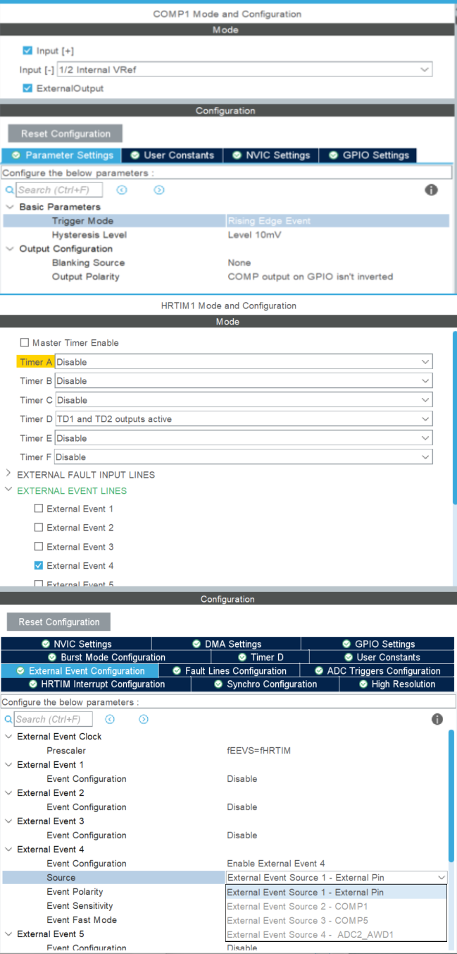 Solved G474 Problem Connecting Comp1 Output To Hrtim Even Stmicroelectronics Community 