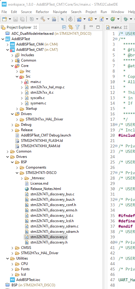 How To Add A Bsp To An Stm32cubeide Project Stmicroelectronics Community