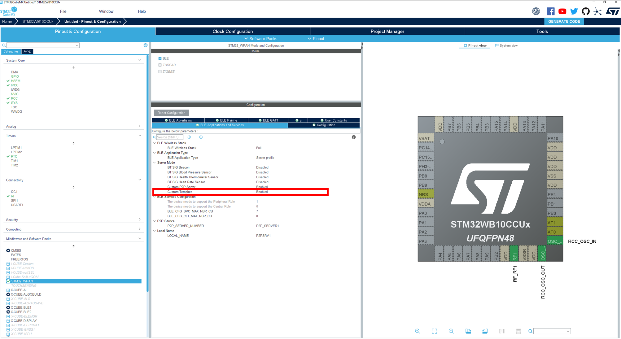 BLE - How to remove the GATT ATTRIBUTE SERVICE - STMicroelectronics Community