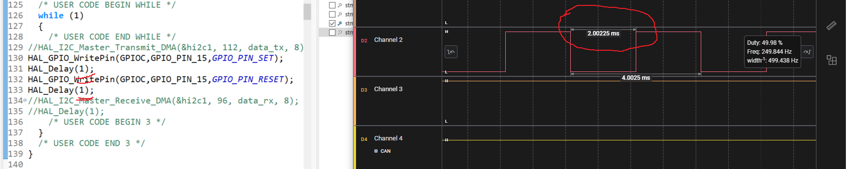 Solved: HAL_Delay(1); takes 2ms - STMicroelectronics Community