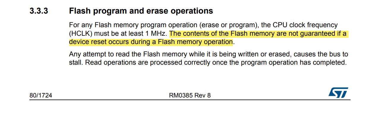 Solved: Spontaneous setting of RDP 1 after reset when savi... - STMicroelectronics Community