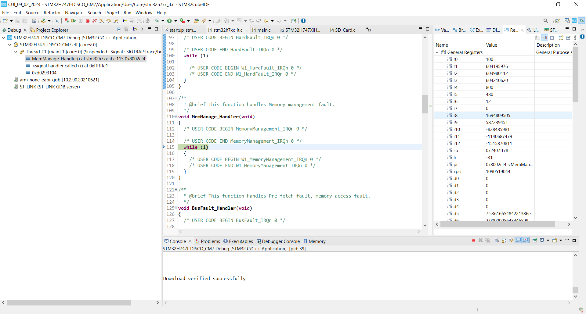 Sd Issue Using Stm32h747i Disco When Writing Float Stmicroelectronics Community