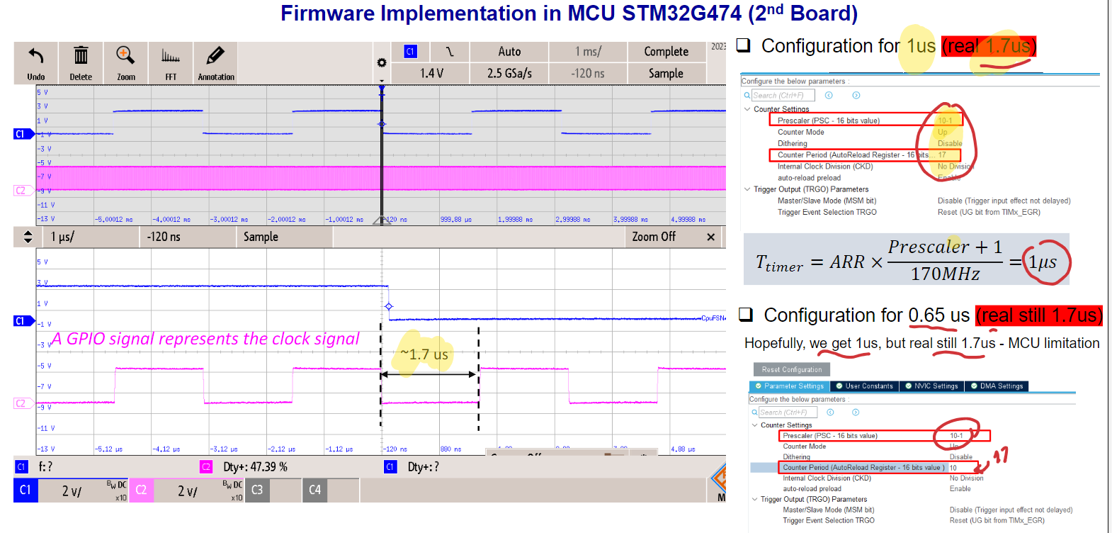 Problem with 1us clock signal generation from Time... - STMicroelectronics Community