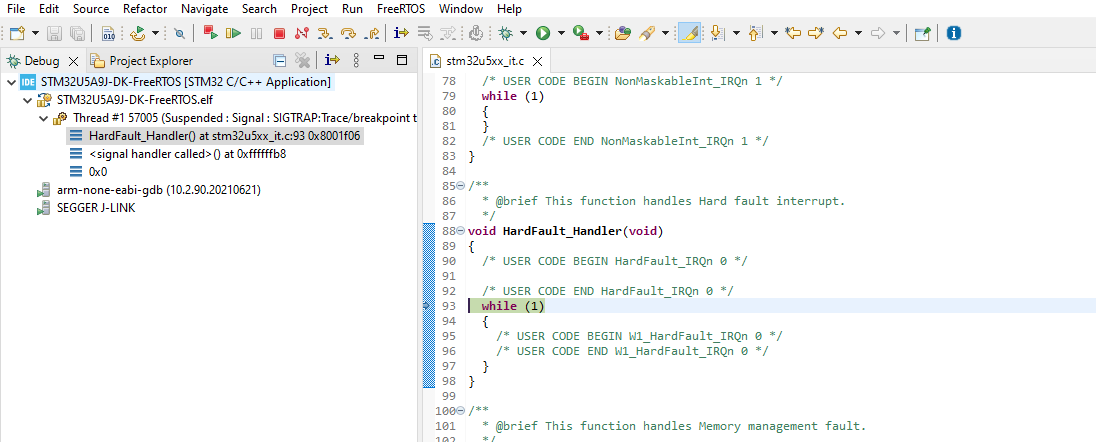 Stm32cubeide Debugger Not Working On Stm32u5a9j Dk Stmicroelectronics Community