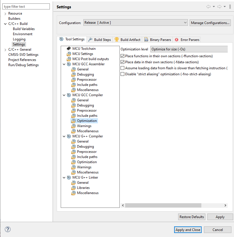 When I build code in Release configuration, STM32C... - STMicroelectronics Community