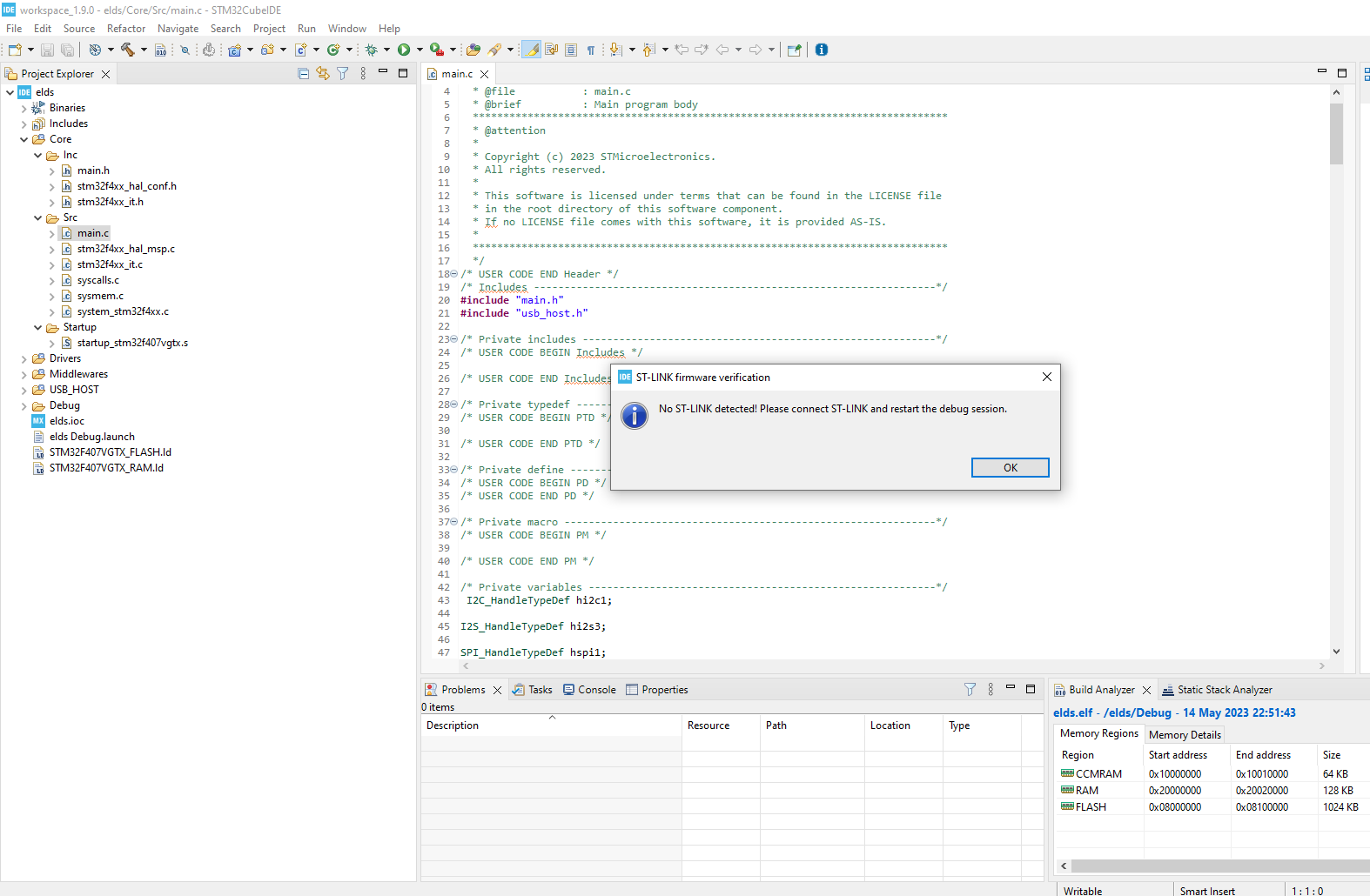 I Cant Debug Stm32f407 Discovery Please Help Stmicroelectronics Community