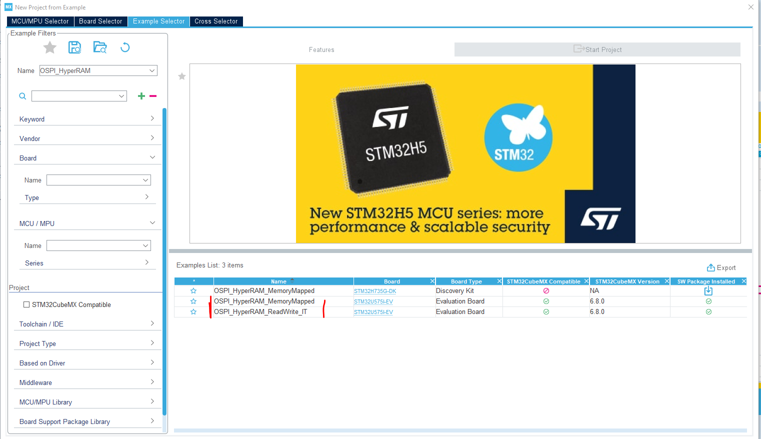 Solved Stm32u5 And Hyper Ram Stmicroelectronics Community