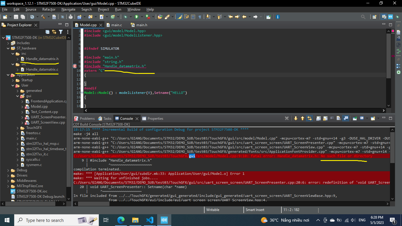 Solved How I Can Add My Soucre File To Touch Gfx Stmicroelectronics Community