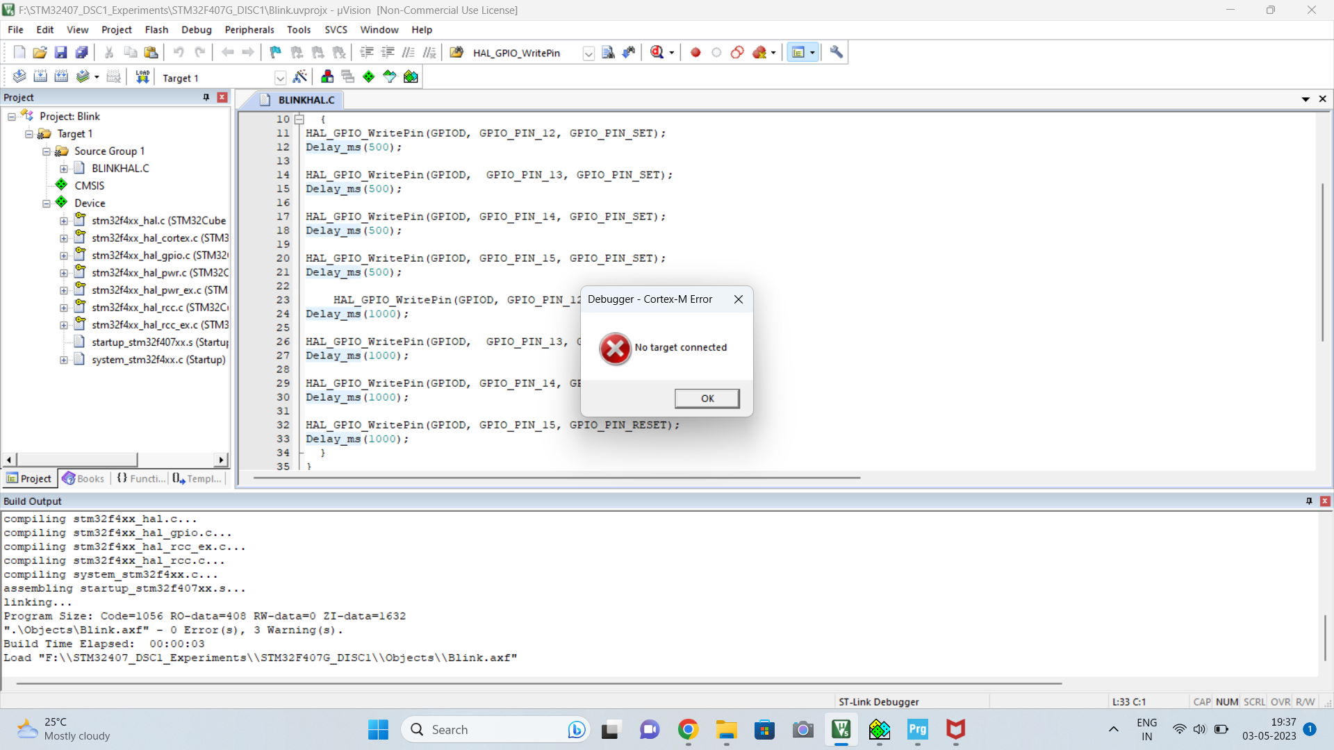 Getting Errors While Loading The Program Into Mcu Stmicroelectronics Community