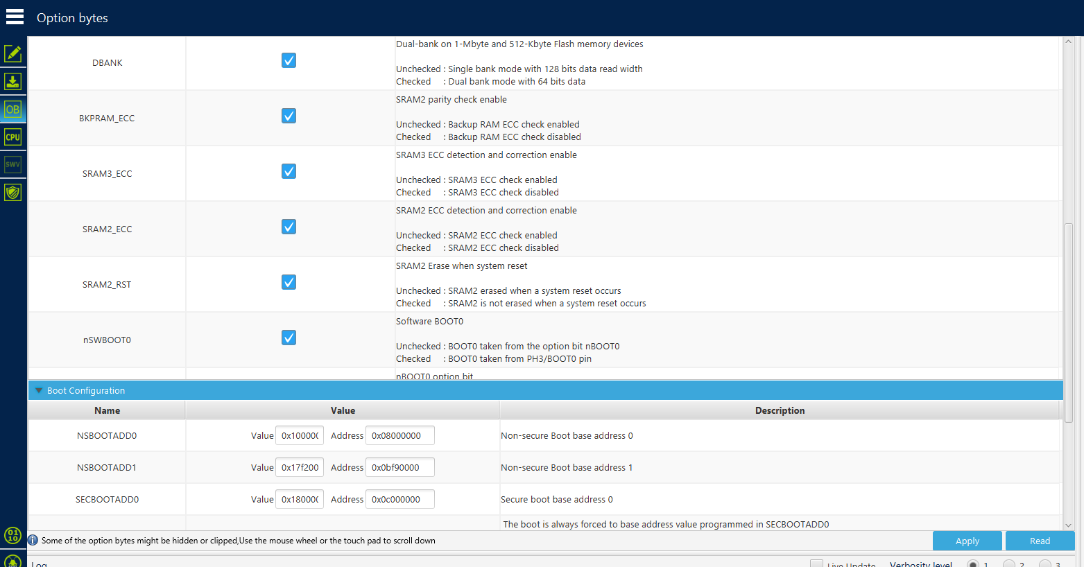 Solved: Not able to read 0x0C000000 location of STM32U575Z... - STMicroelectronics Community