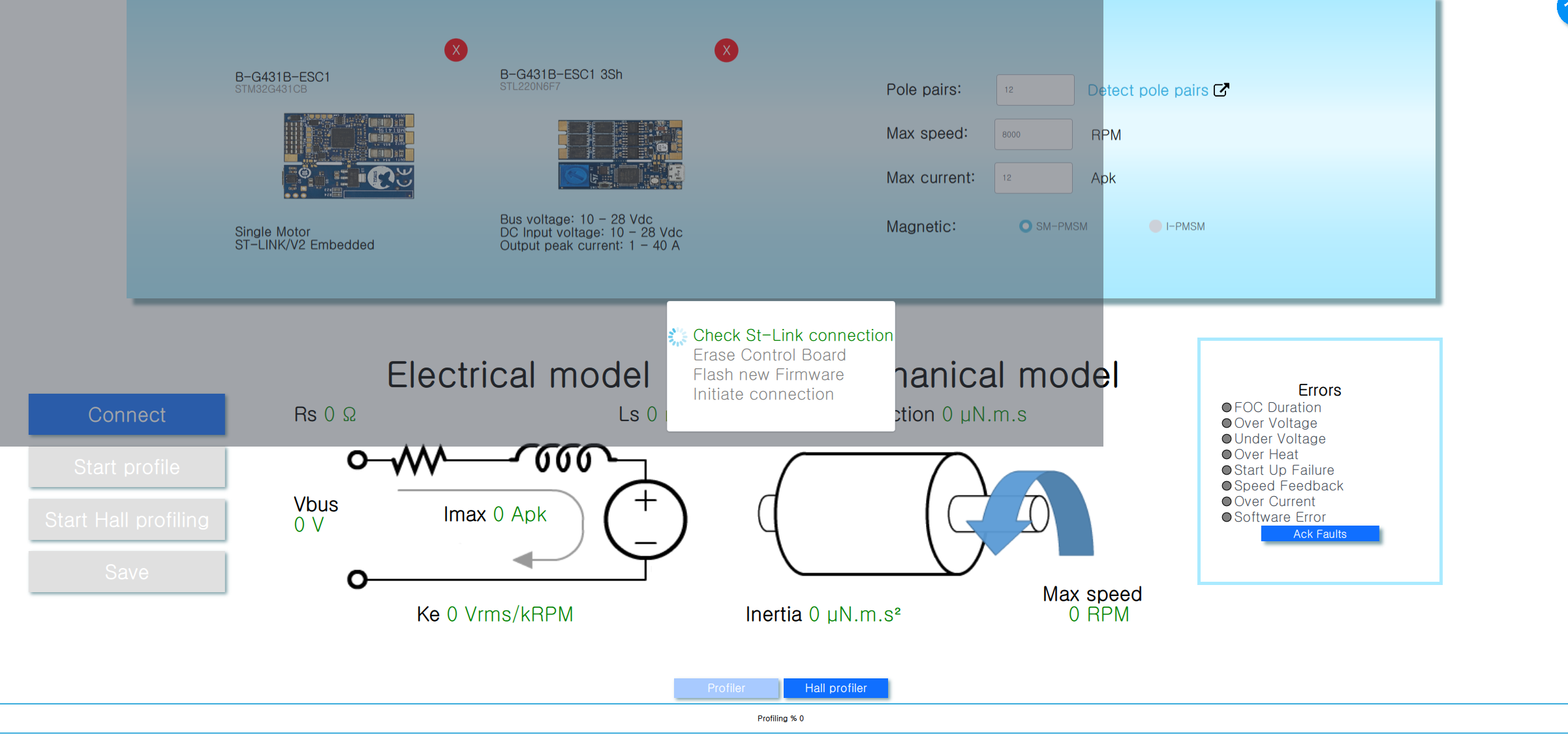 Solved: ST Motor Profiler profile failed for B-G431B-ESC1 ... - STMicroelectronics Community