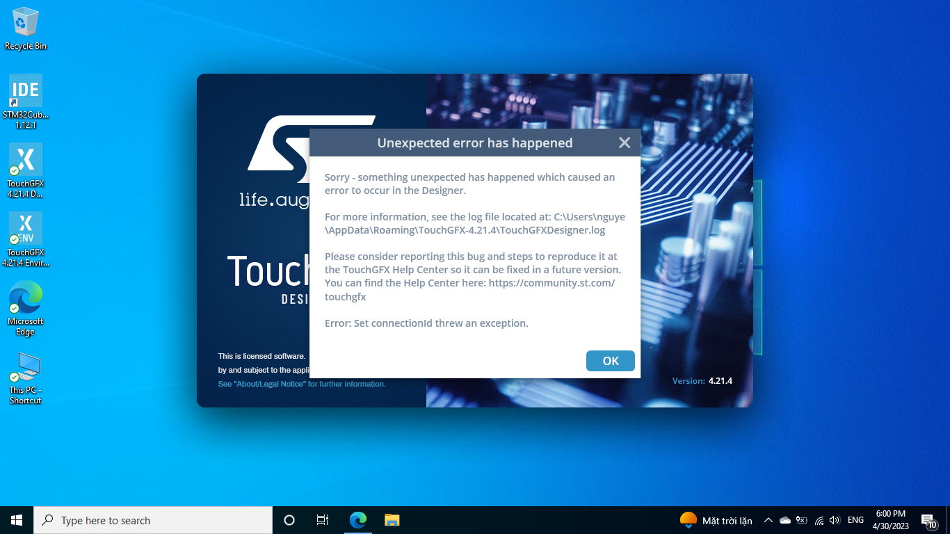 Solved: ERROR IN TOUCH GFX 4.21.4 - STMicroelectronics Community