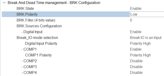 Solved: Help setting the comparator for the timer brake. I... - STMicroelectronics Community