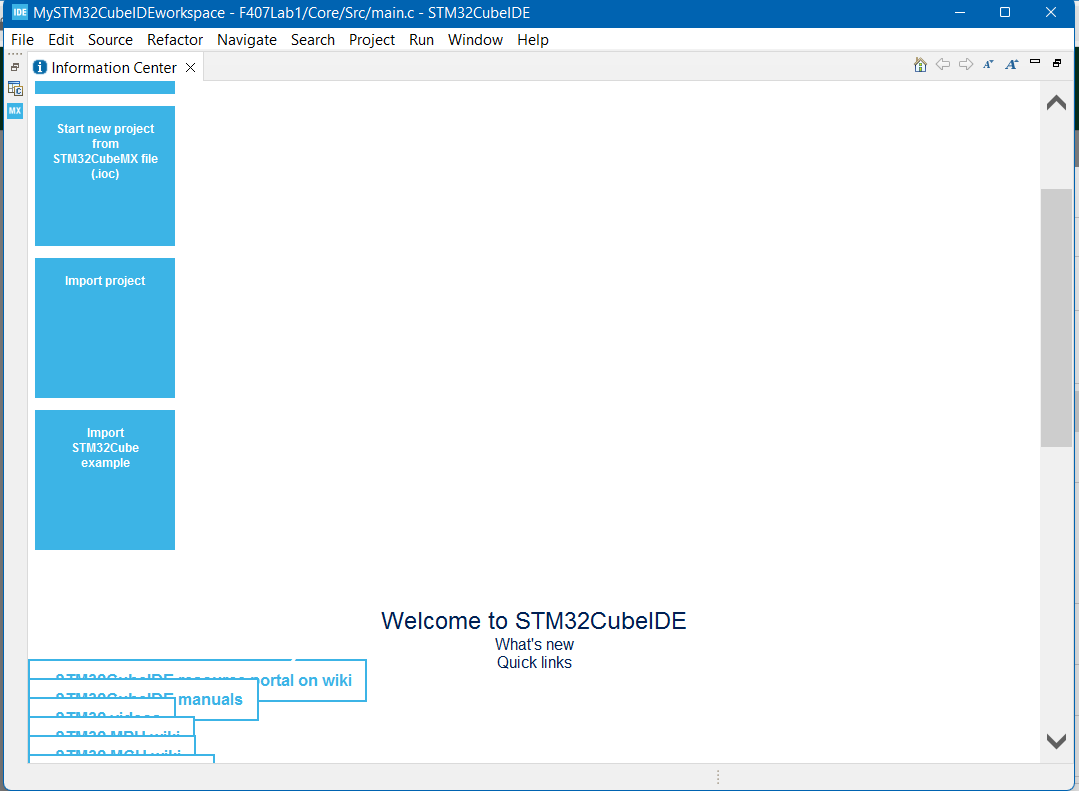 Hi, I am new to stm32cubeIDE, and have just instal... - STMicroelectronics Community