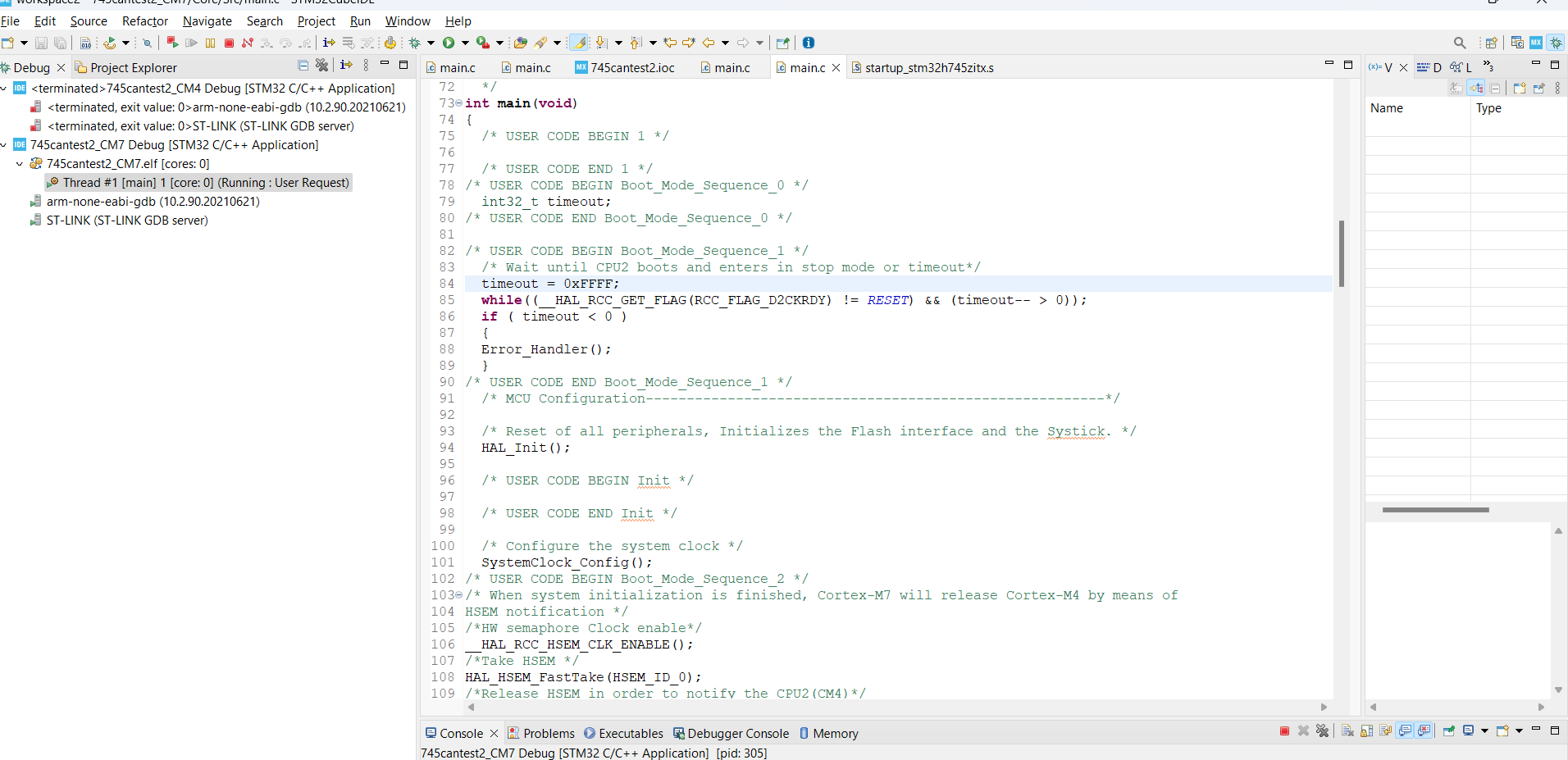 Stm32h745 Microcontroller Getting Issue During Run Stmicroelectronics Community
