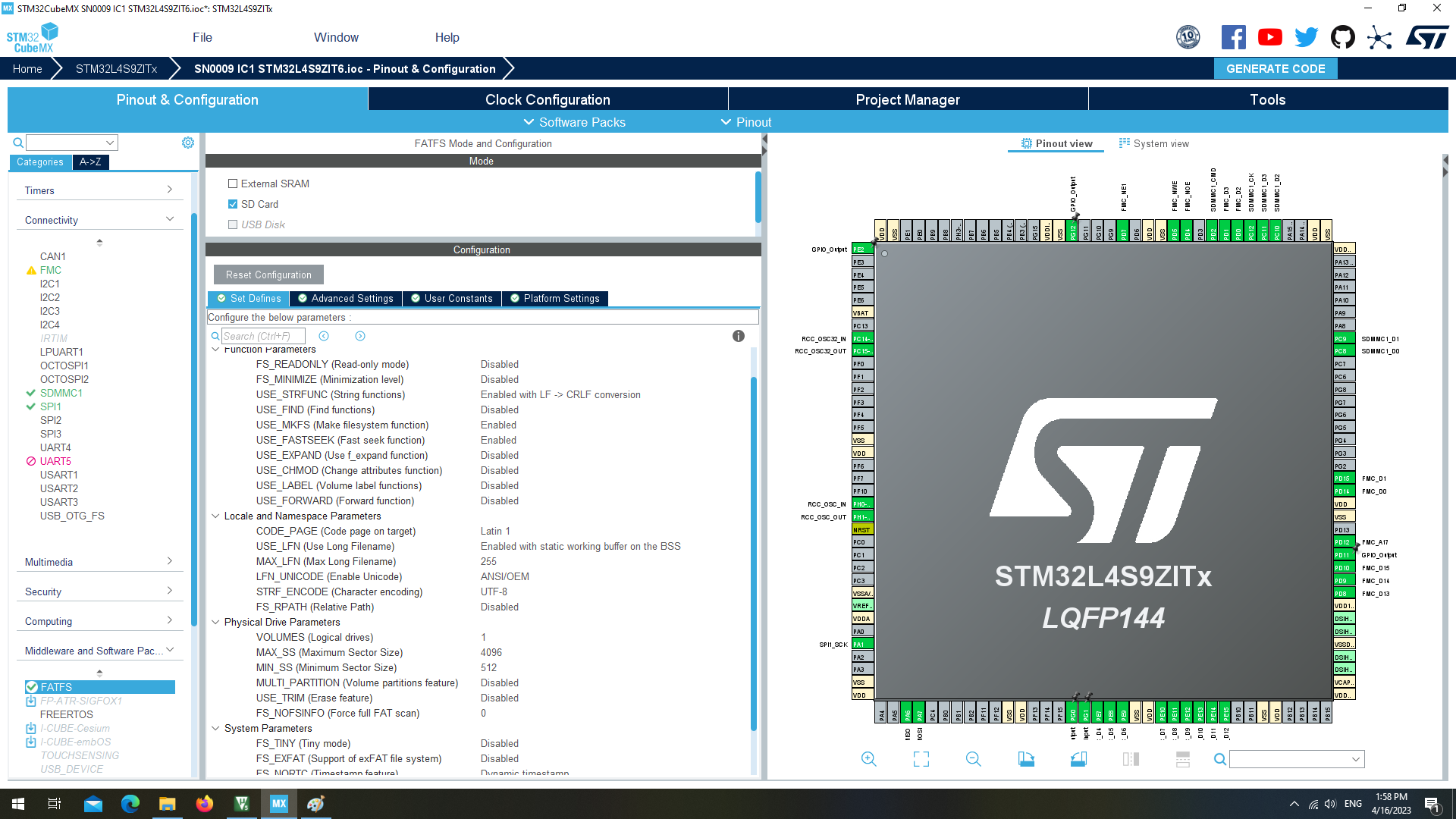 SD does not work on STM32L4S9ZIT6 - STMicroelectronics Community