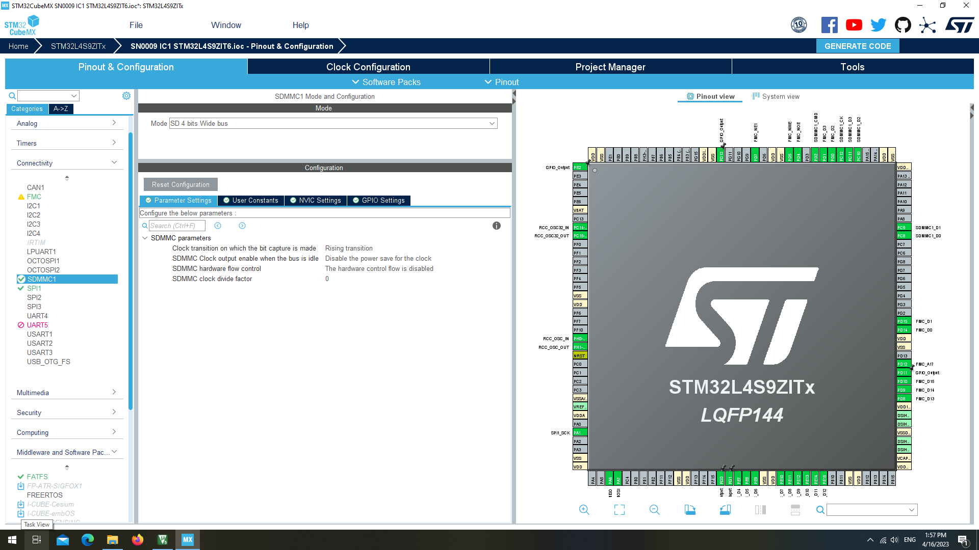 SD does not work on STM32L4S9ZIT6 - STMicroelectronics Community